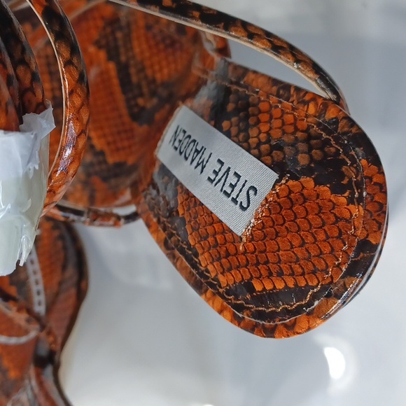 Steve Madden | Shoes | Steve Madden Exotica Orange Snake Stiletto ...